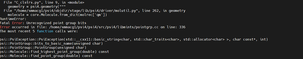 Unrecognized point group bits - Psi4 – Open-Source Quantum Chemistry